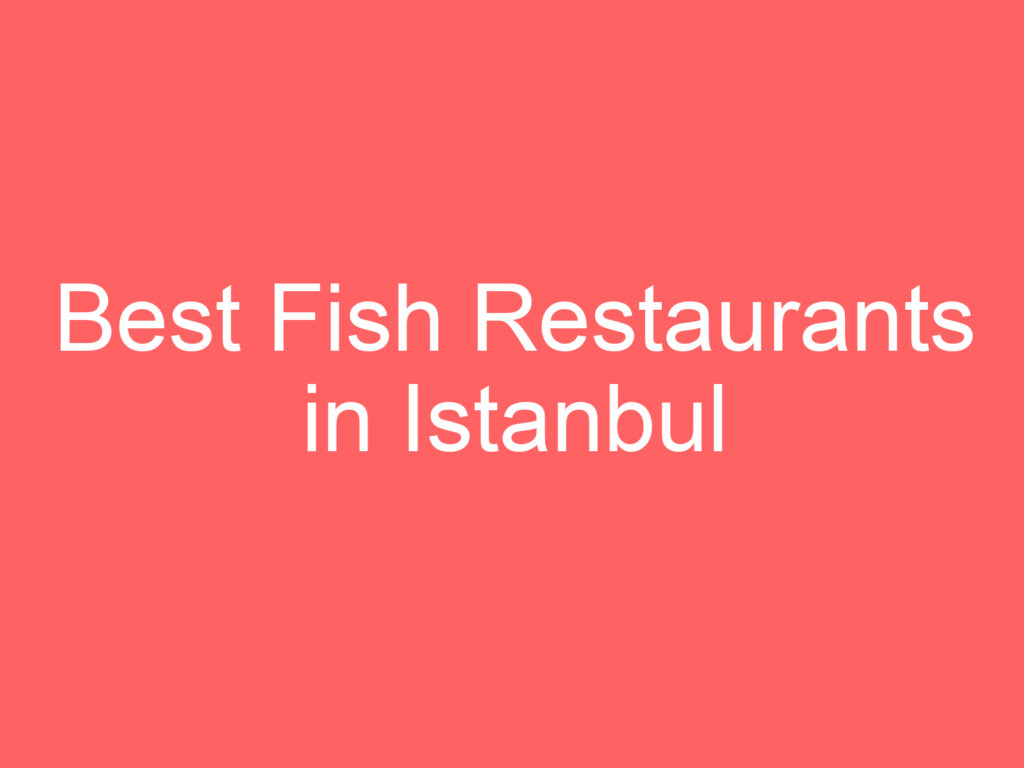 Best Fish Restaurants In Istanbul